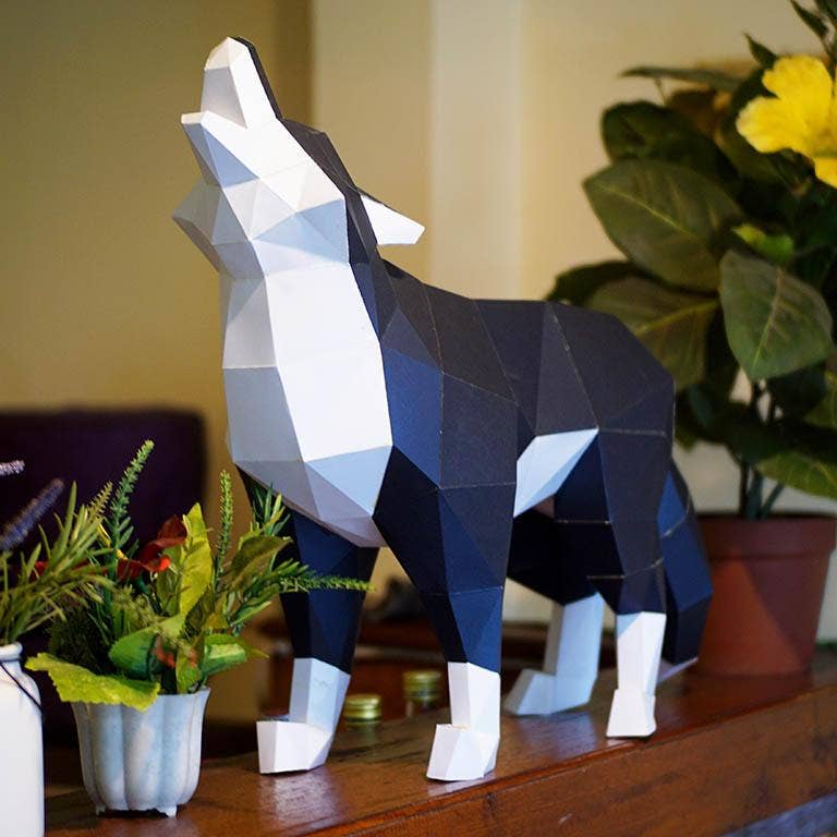 PAPERCRAFT WORLD - Wolf 3D PaperCraft Origami Model, Paper Animal Art ...